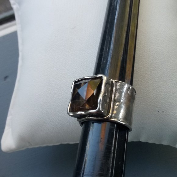 Silpada | Jewelry | Silpada Sterling Silver Hammered Smokey Topaz Ring ...